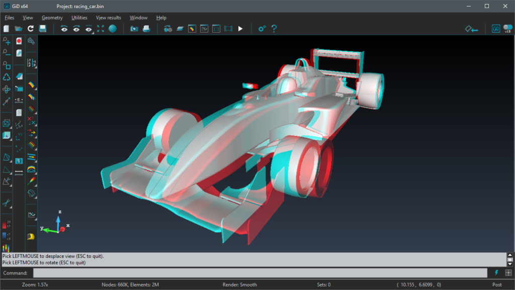 How to activate the stereoscopic view - GiD SIMULATION