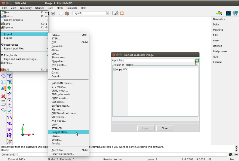 I2M: Image to Mesh - GiD SIMULATION