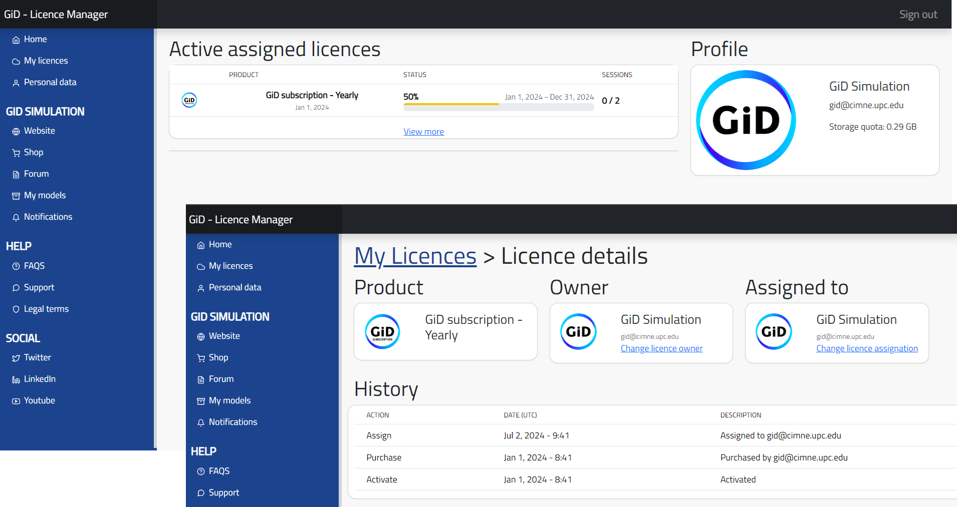 Licence Manager - GiD SIMULATION